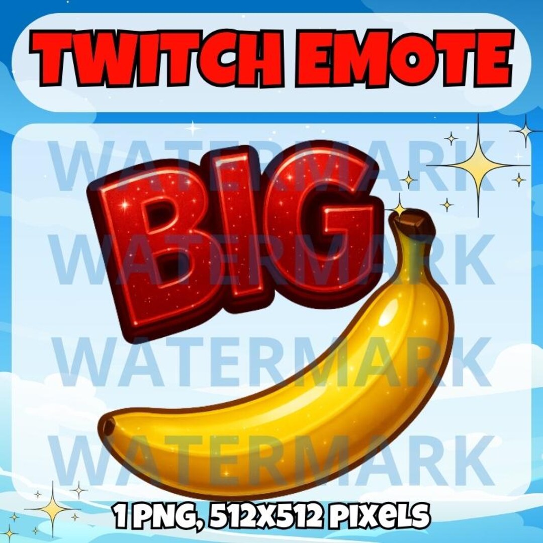 Big Banana Twitch Emote - Funny Emote for Twitch Discord Youtube Tiktok ...