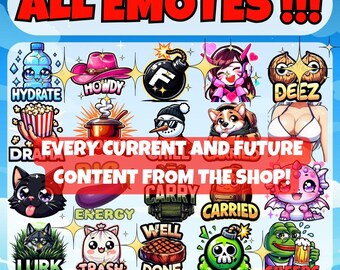 Every Emote in the Store / Twitch Emotes / Youtube Emotes / Tiktok ...