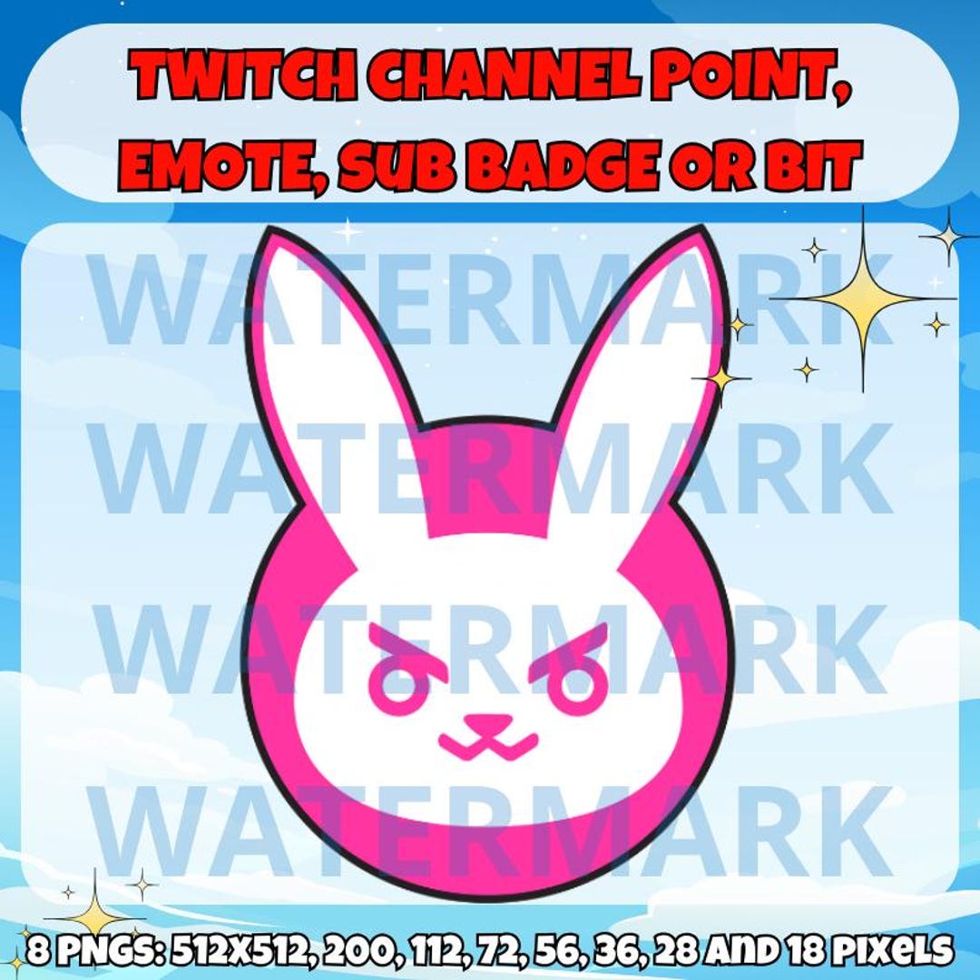 Overwatch DVA Twitch Emote, Channel Points, Sub Badge or Bit Graphics ...