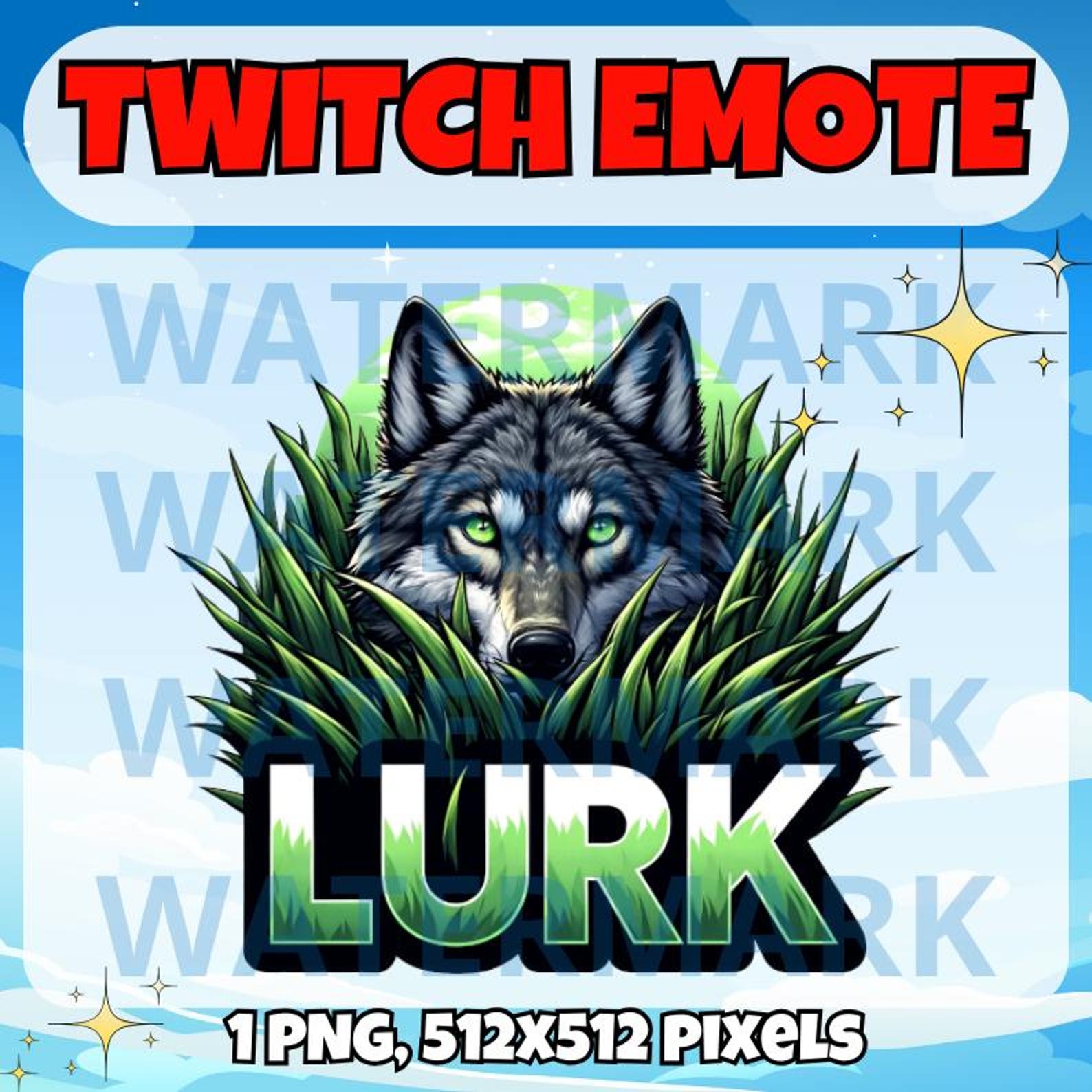 Wolf Lurk Twitch Emote - Funny Emote for Twitch Discord Youtube Kick ...