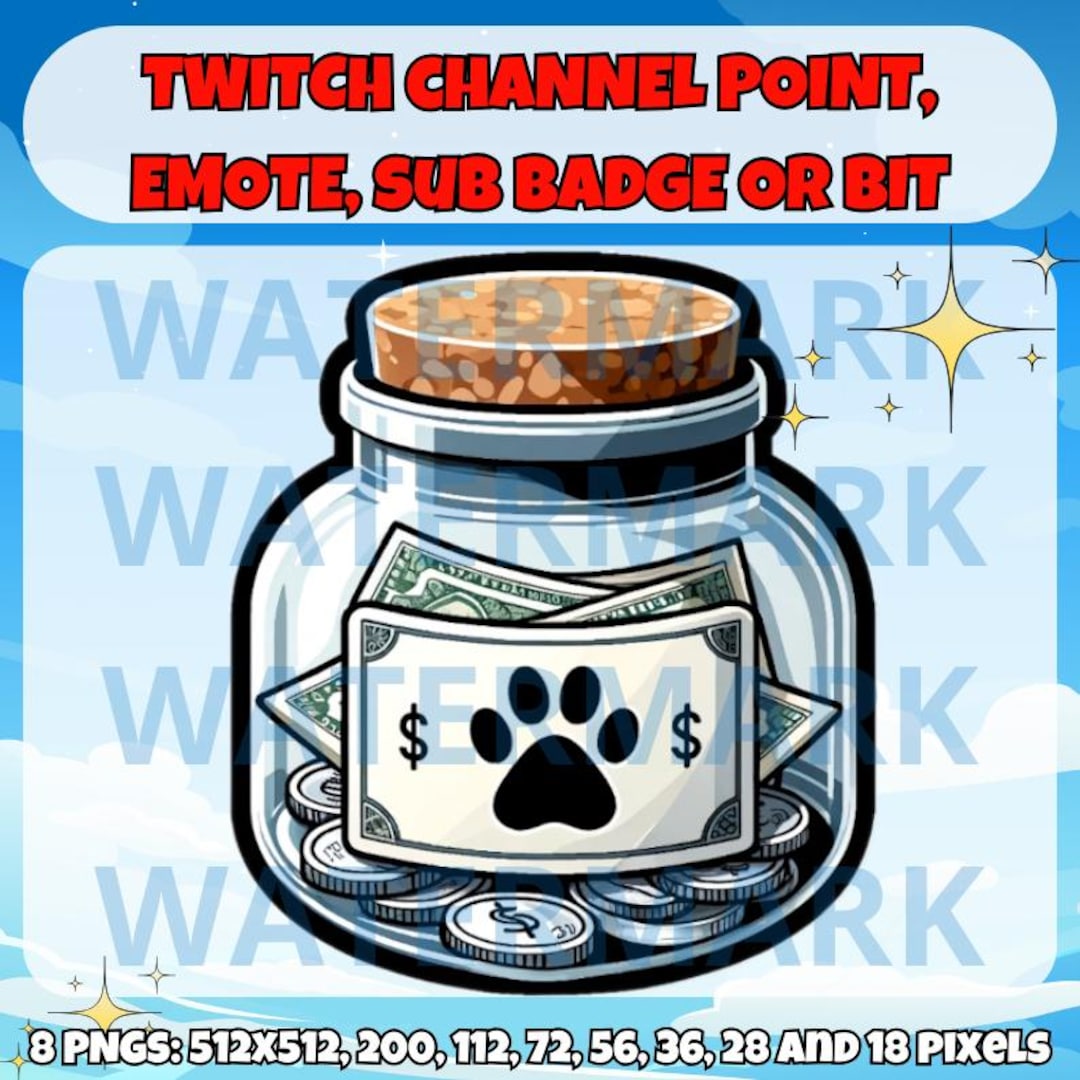 Pet Tip Jar Twitch Emote, Channel Points, Sub Badge or Bit Graphics ...