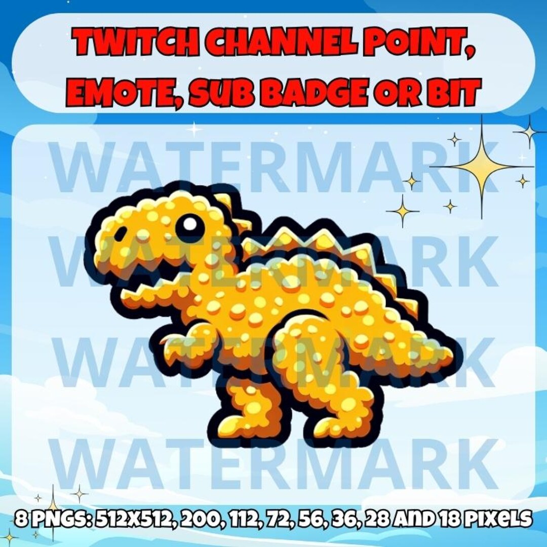 T-rex Chicken Nugget Twitch Emote, Channel Points, Sub Badge or Bit ...