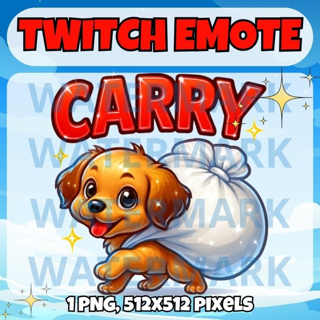 Dog Carry Twitch Emote - Cute Emote for Twitch Discord Youtube Kick ...