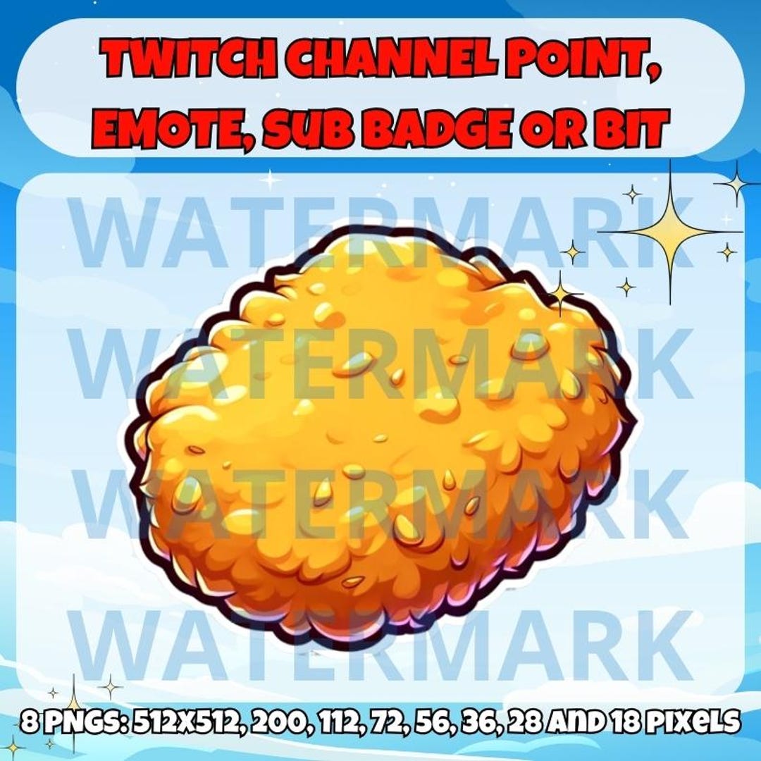 Chicken Nugget Twitch Emote, Channel Points, Sub Badge or Bit Graphics ...