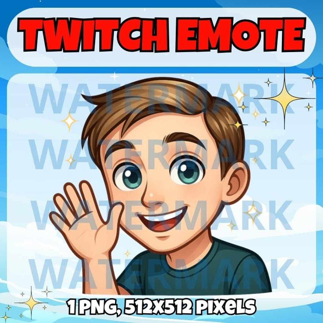 Chibi Guy Hi Twitch Emote - Cute Emote for Twitch Discord Youtube ...