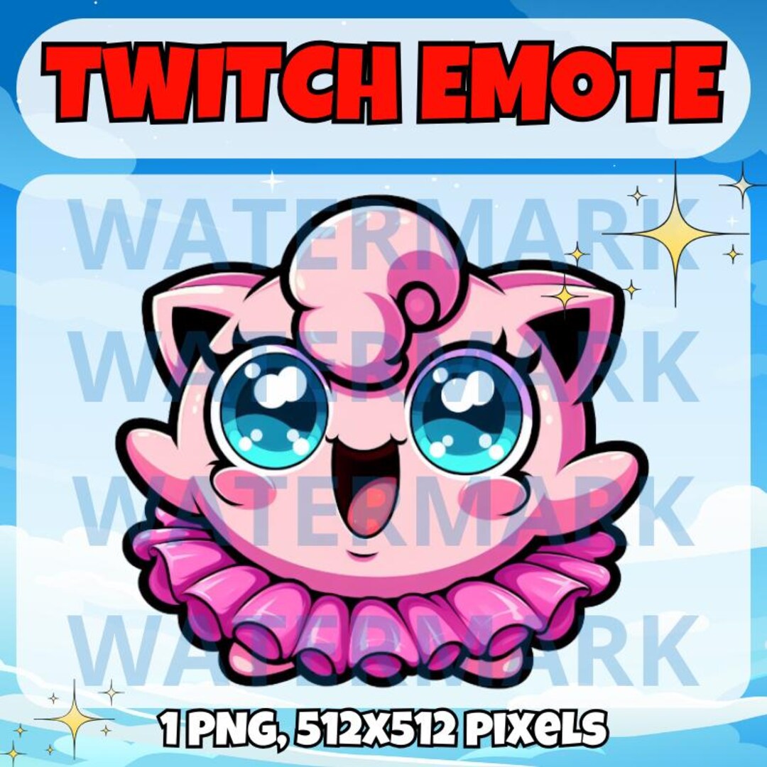 Kawaii Jigglypuff Twitch Emote - Cute Emote for Twitch Discord Youtube ...