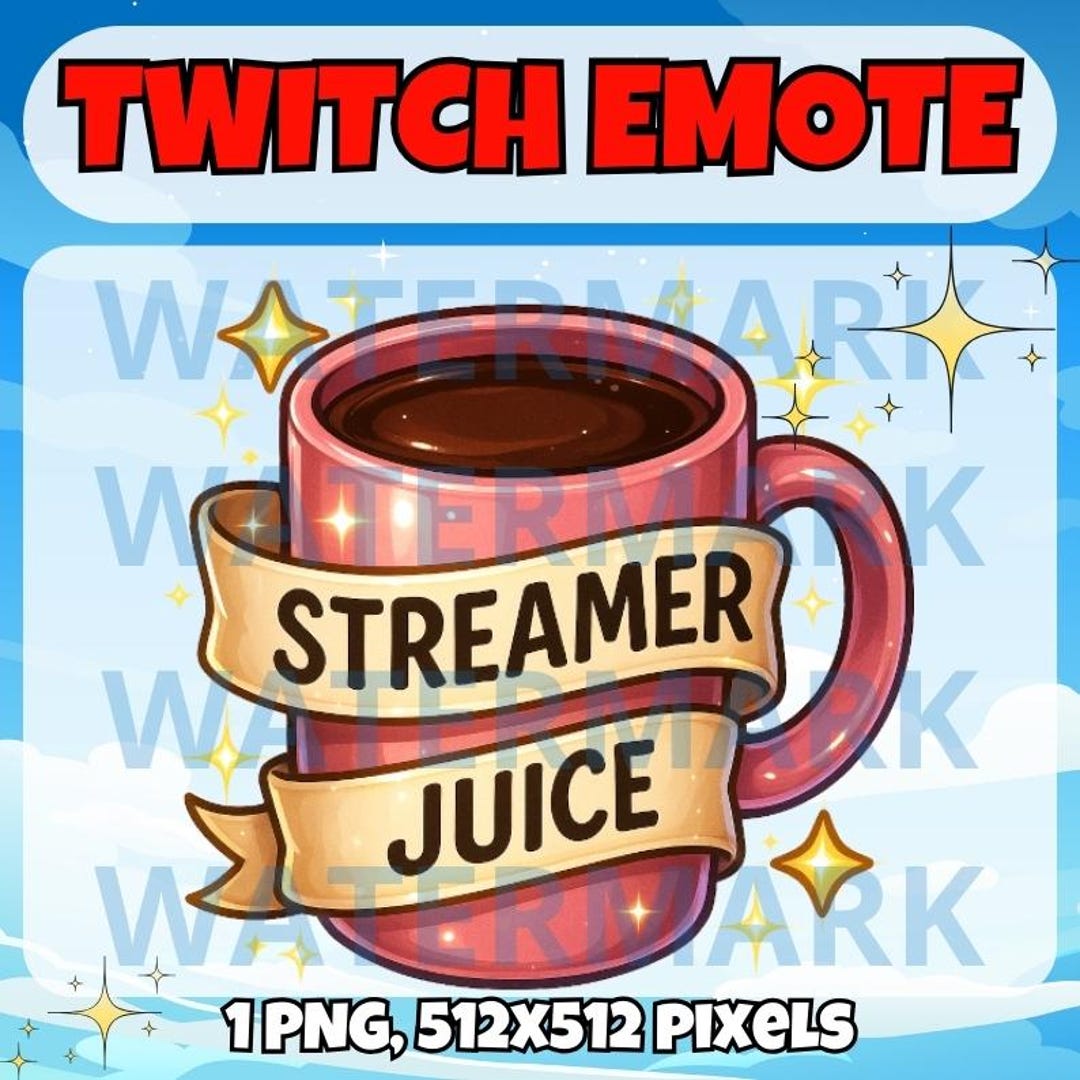 Pink Streamer Juice Twitch Emote, Channel Points, Sub Badge or Bit ...