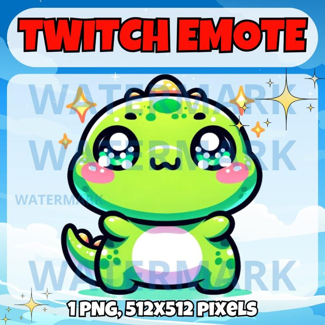 Green Dragon Twitch Emote - Cute Emote for Twitch Discord Youtube Kick ...