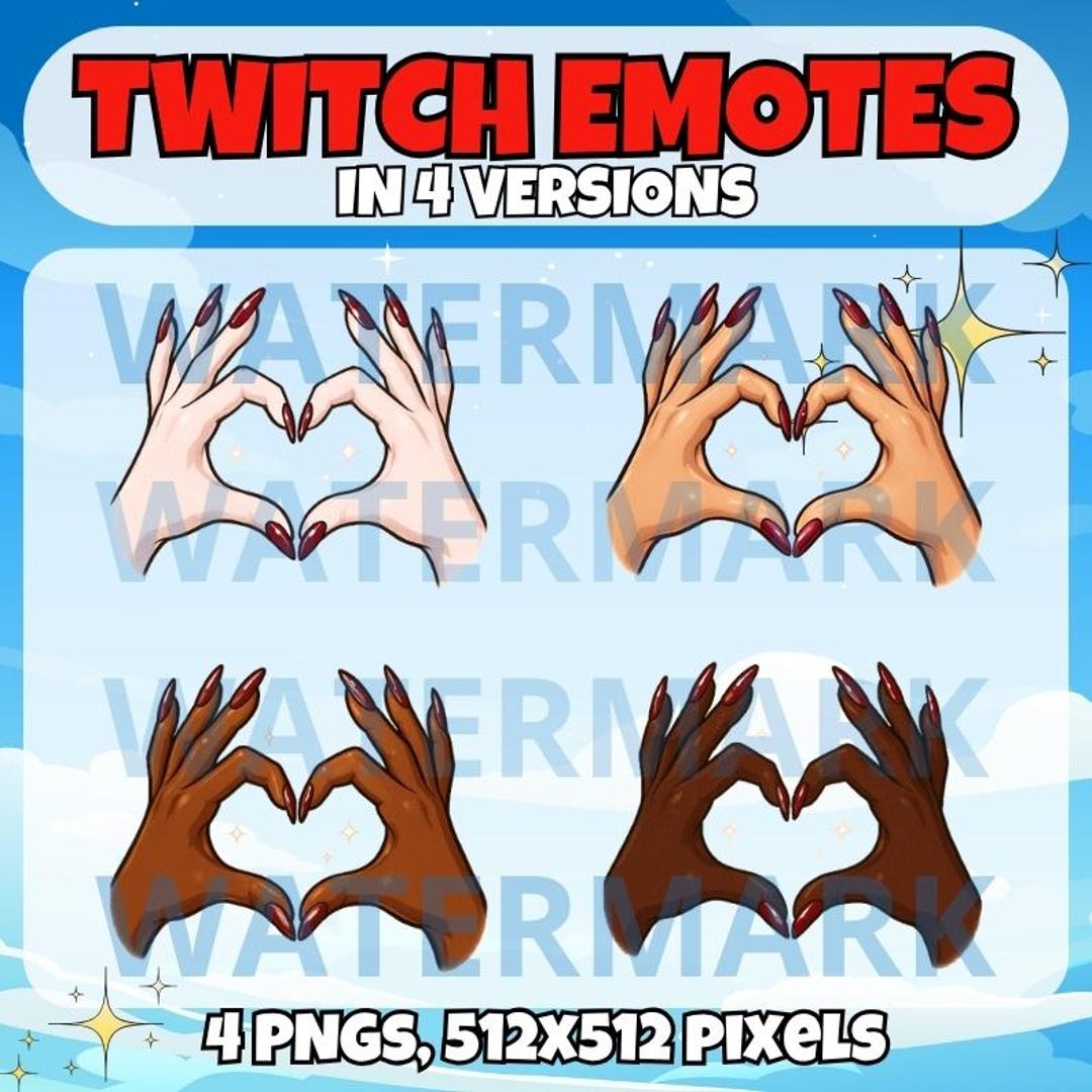 Heart Sign Twitch Emote - Hands Emote for Twitch Discord Youtube Kick ...