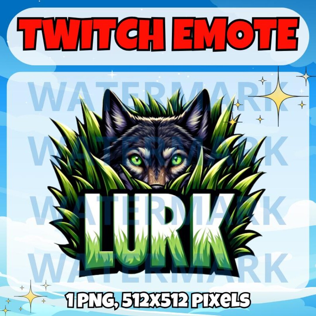 Wolf Lurk Twitch Emote - Funny Emote for Twitch Discord Youtube Kick ...