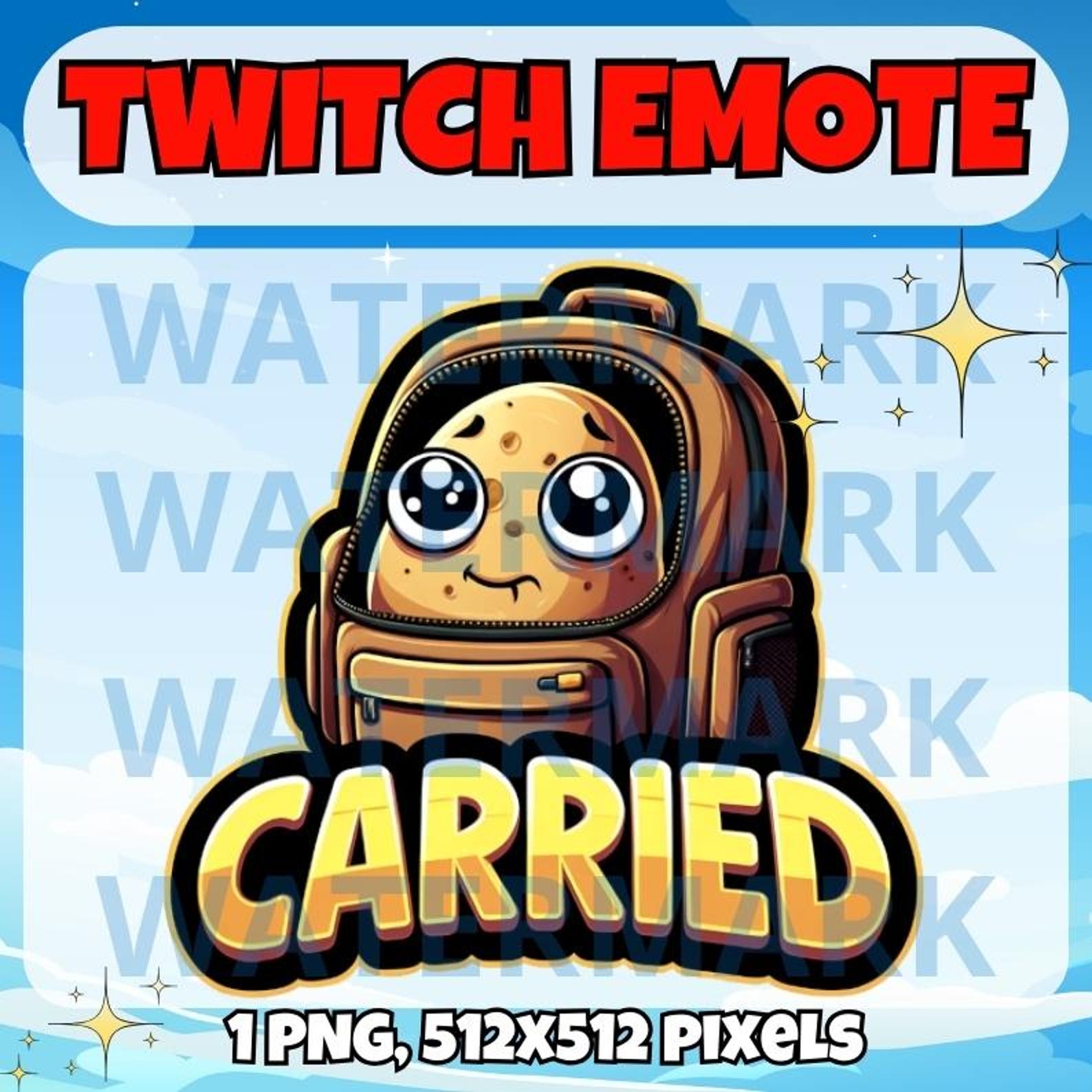 Potato Carried Twitch Emote - Funny Emote for Twitch Discord Youtube ...
