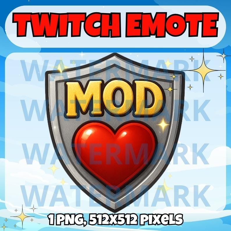 Mod Love Twitch Emote - Funny Emote for Twitch Discord Youtube Tiktok ...