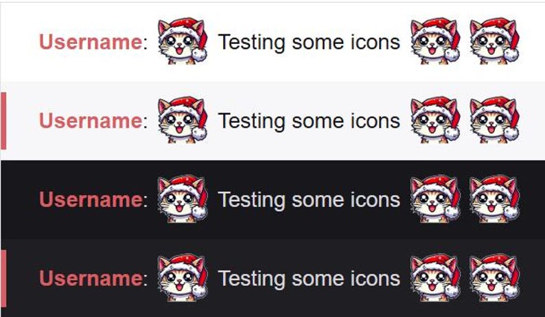 Santa Cat Twitch Emote - Cute Cat Emote for Twitch Discord Youtube Kick ...