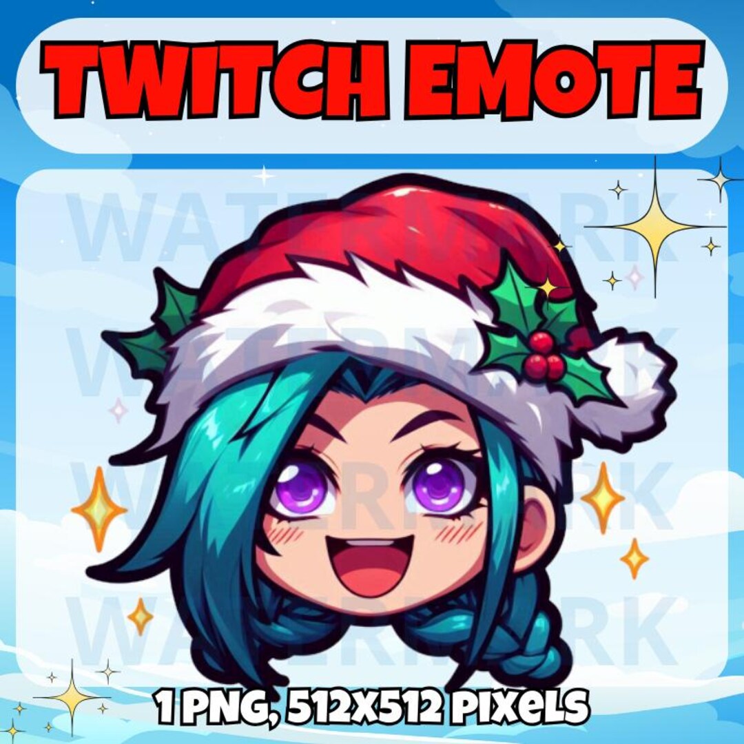 Santa Jinx Twitch Emote - Cute Jinx Emote for Twitch Discord Youtube ...