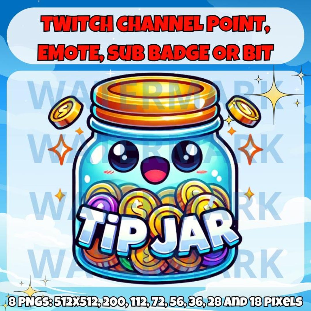 Tip Jar Twitch Emote, Channel Points, Sub Badge or Bit Graphics - Funny ...