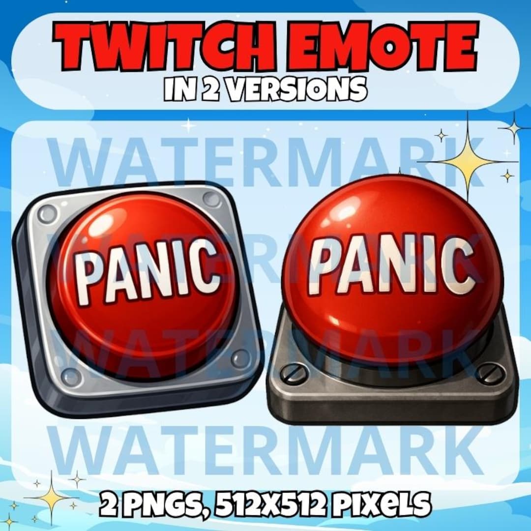 Panic Button Twitch Emote - Funny Emote for Twitch Discord Youtube Kick ...