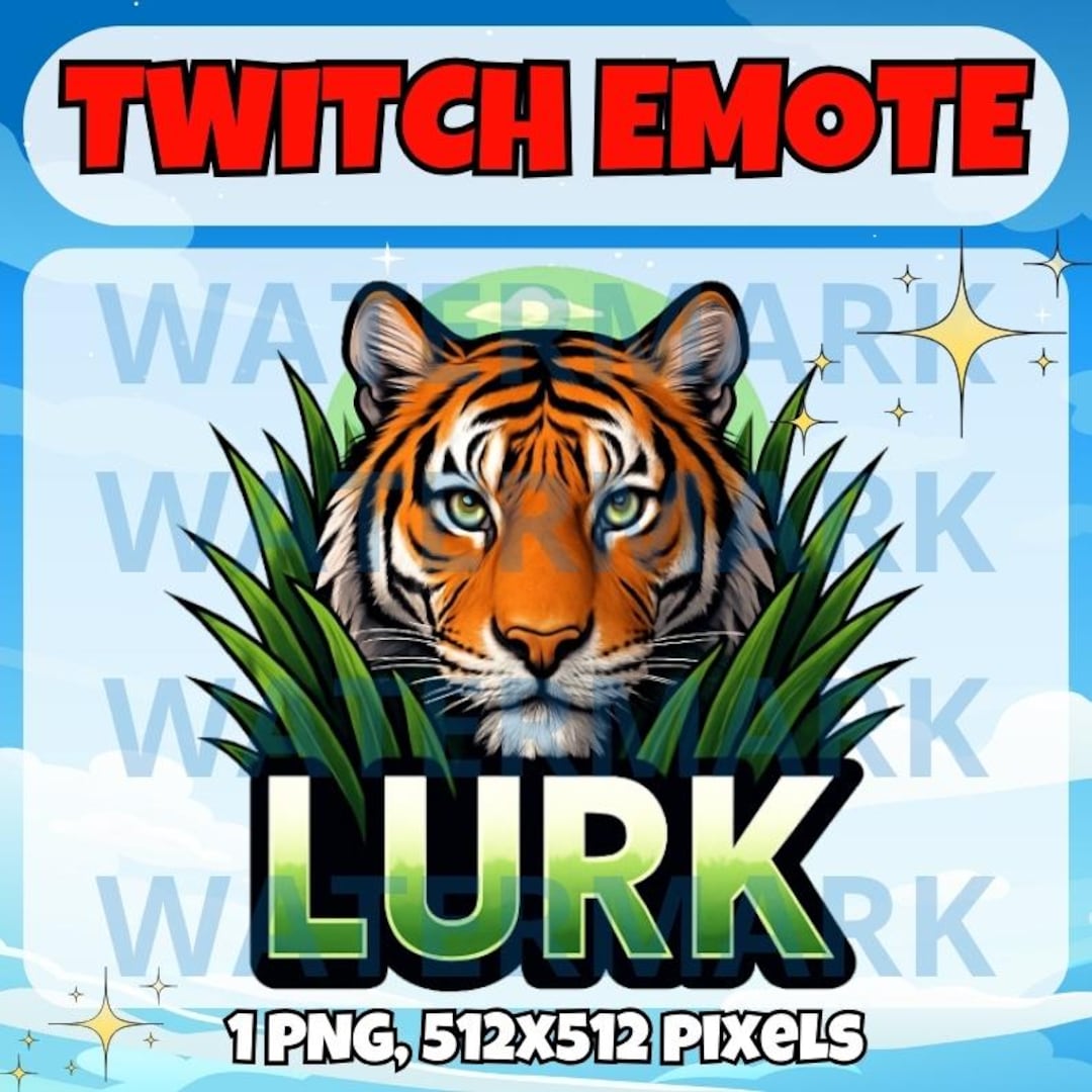 Tiger Lurk Twitch Emote - Funny Emote for Twitch Discord Youtube Kick ...