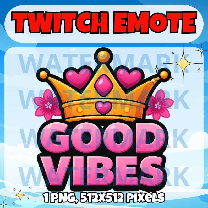 Pink Good Vibes Twitch Emote - Funny Emote for Twitch Discord Youtube ...