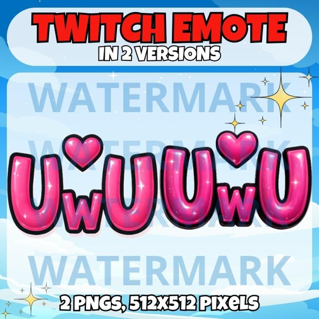 Kawaii UWU Twitch Emote - Cute Emote for Twitch Discord Youtube Kick ...
