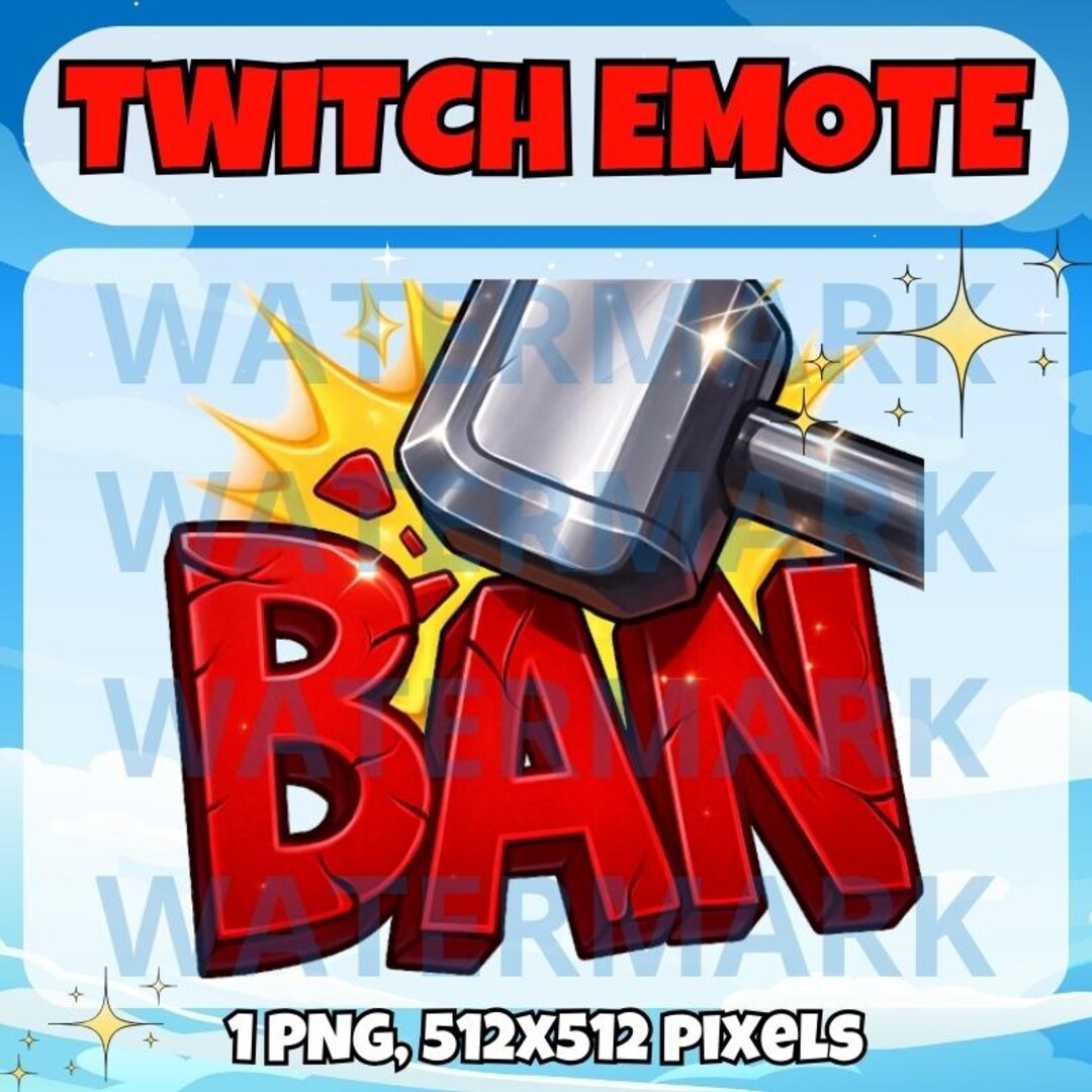 Shiny Ban Twitch Emote - Funny Emote for Twitch Discord Youtube Kick ...