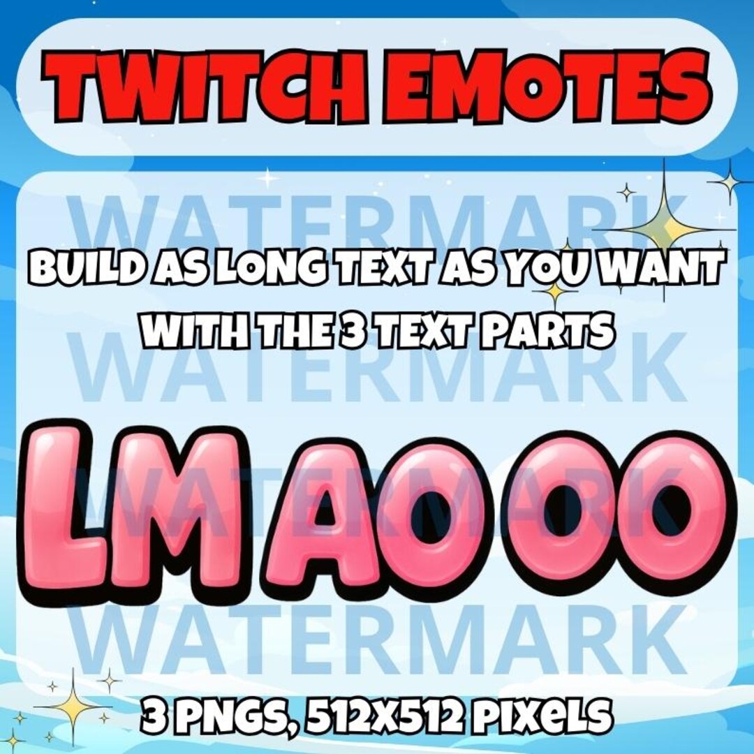 Kawaii Pink LMAO Twitch Emote - Build as Long Lmaooo Text as You Want ...