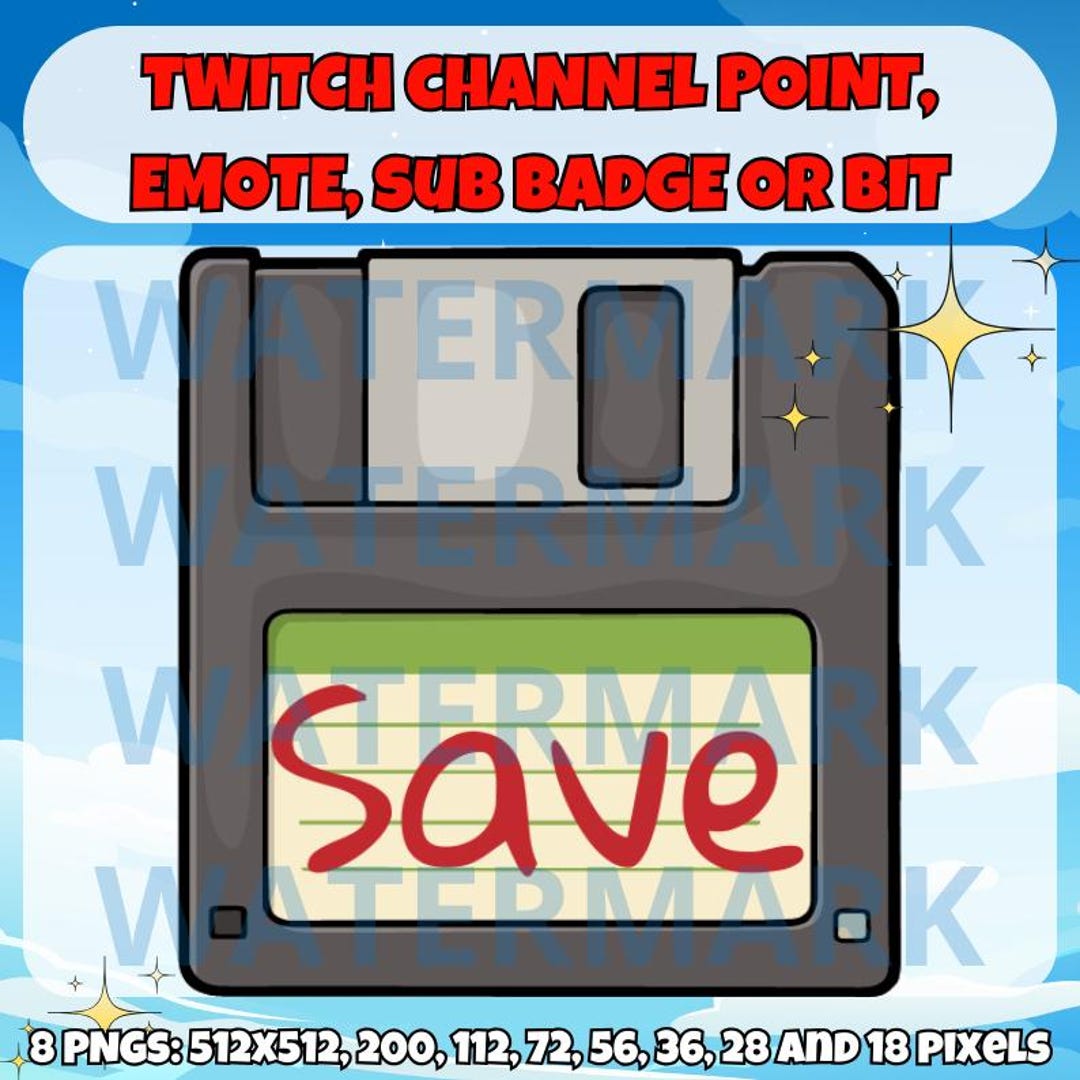 Floppy Twitch Emote, Channel Points, Sub Badge or Bit Graphics - Save ...