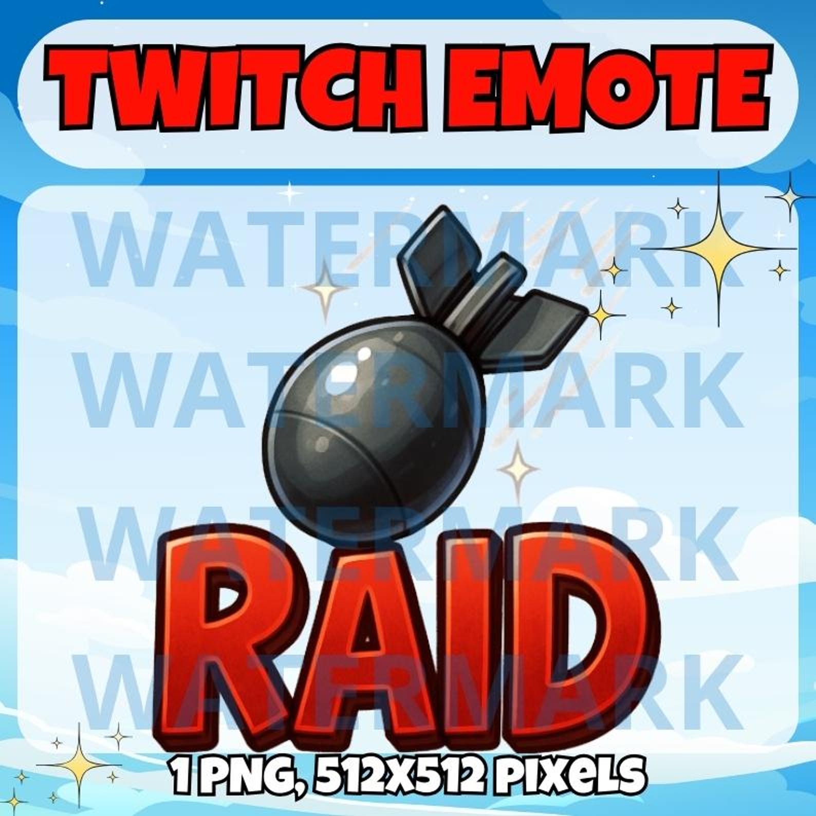 Bomb Raid Twitch Emote - Funny Emote for Twitch Discord Youtube Kick ...