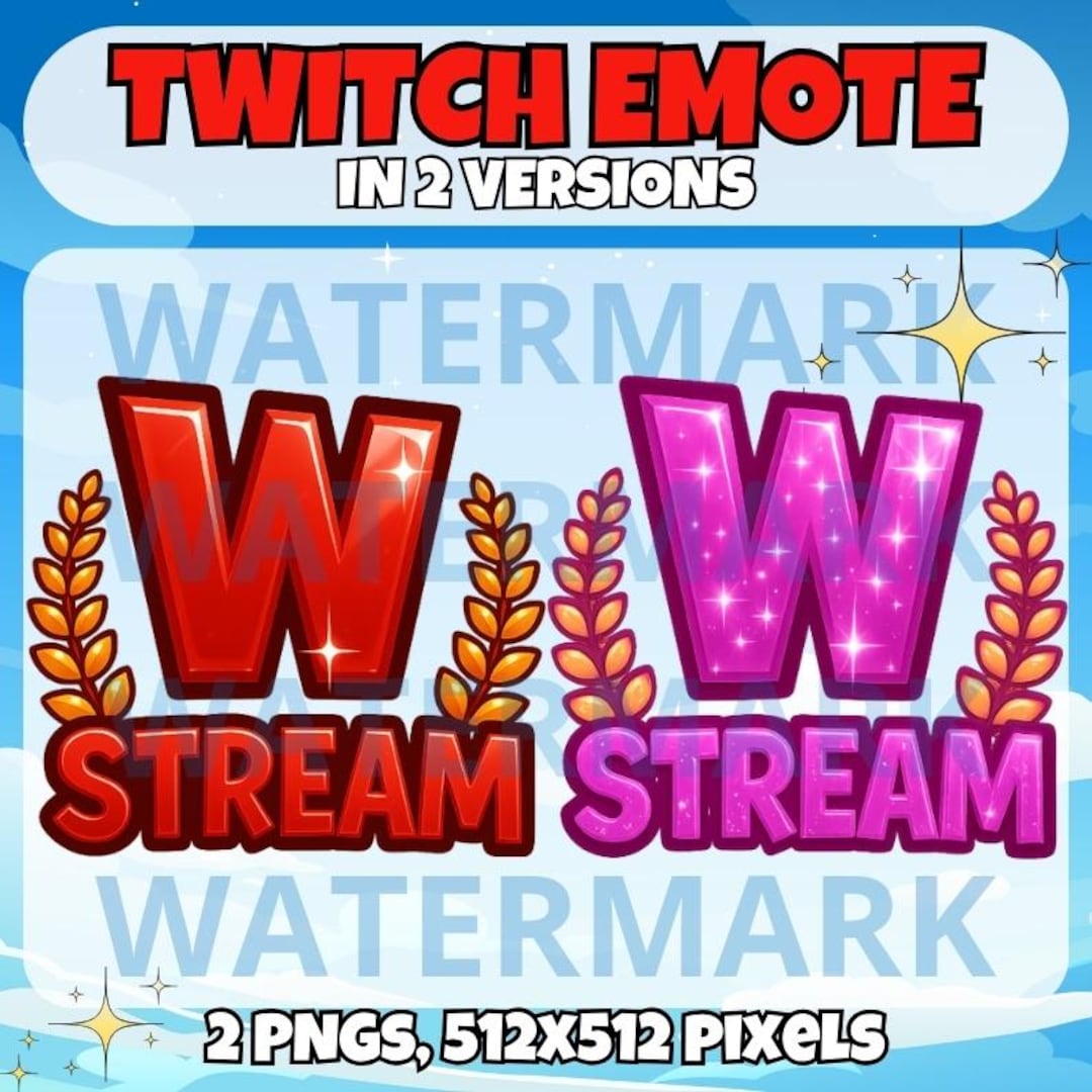 W Stream Twitch Emote - Funny Emote for Twitch Discord Youtube Kick ...
