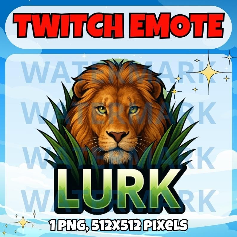 Lion Lurk Twitch Emote - Funny Emote for Twitch Discord Youtube Kick ...