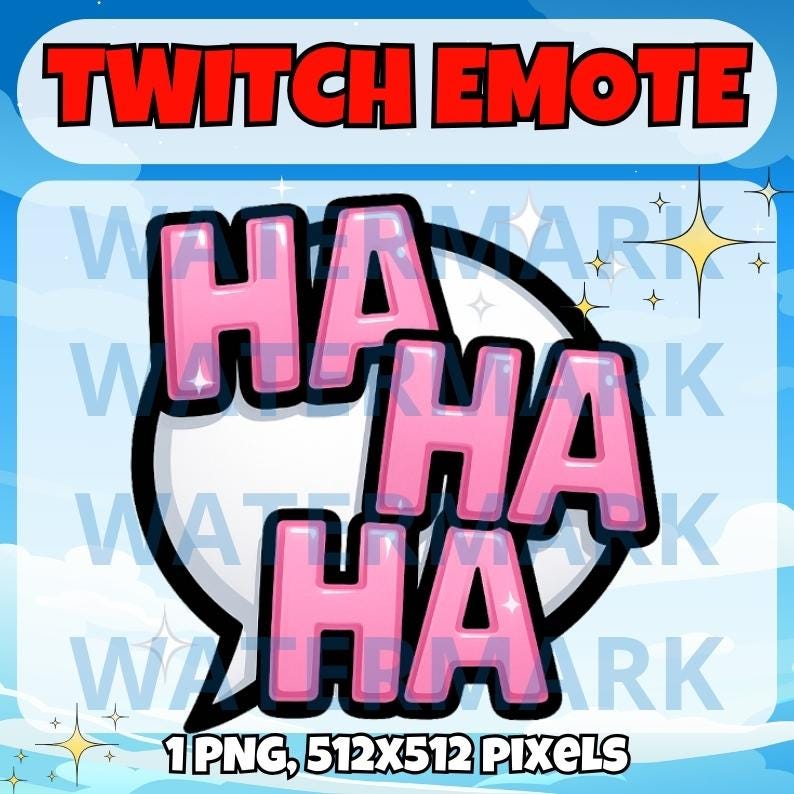 Pink Laugh Twitch Emote - Funny Emote for Twitch Discord Youtube Tiktok ...
