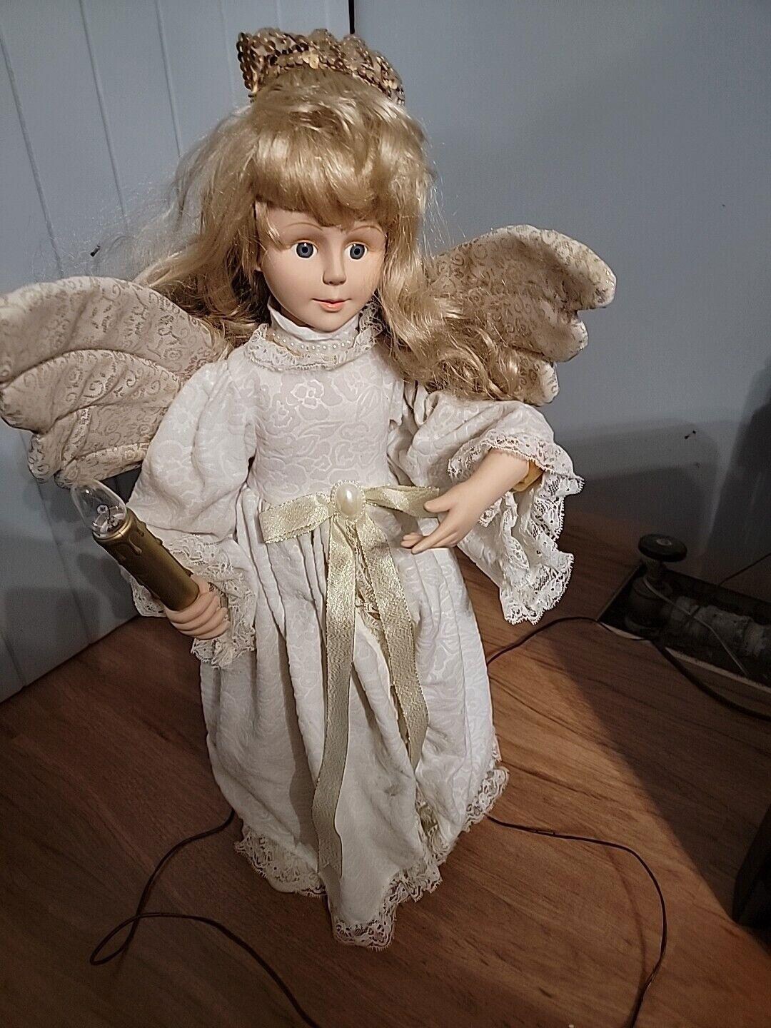 Vintage Motion-ette Christmas Animated Lighted 24” Blonde Angel Crown ...