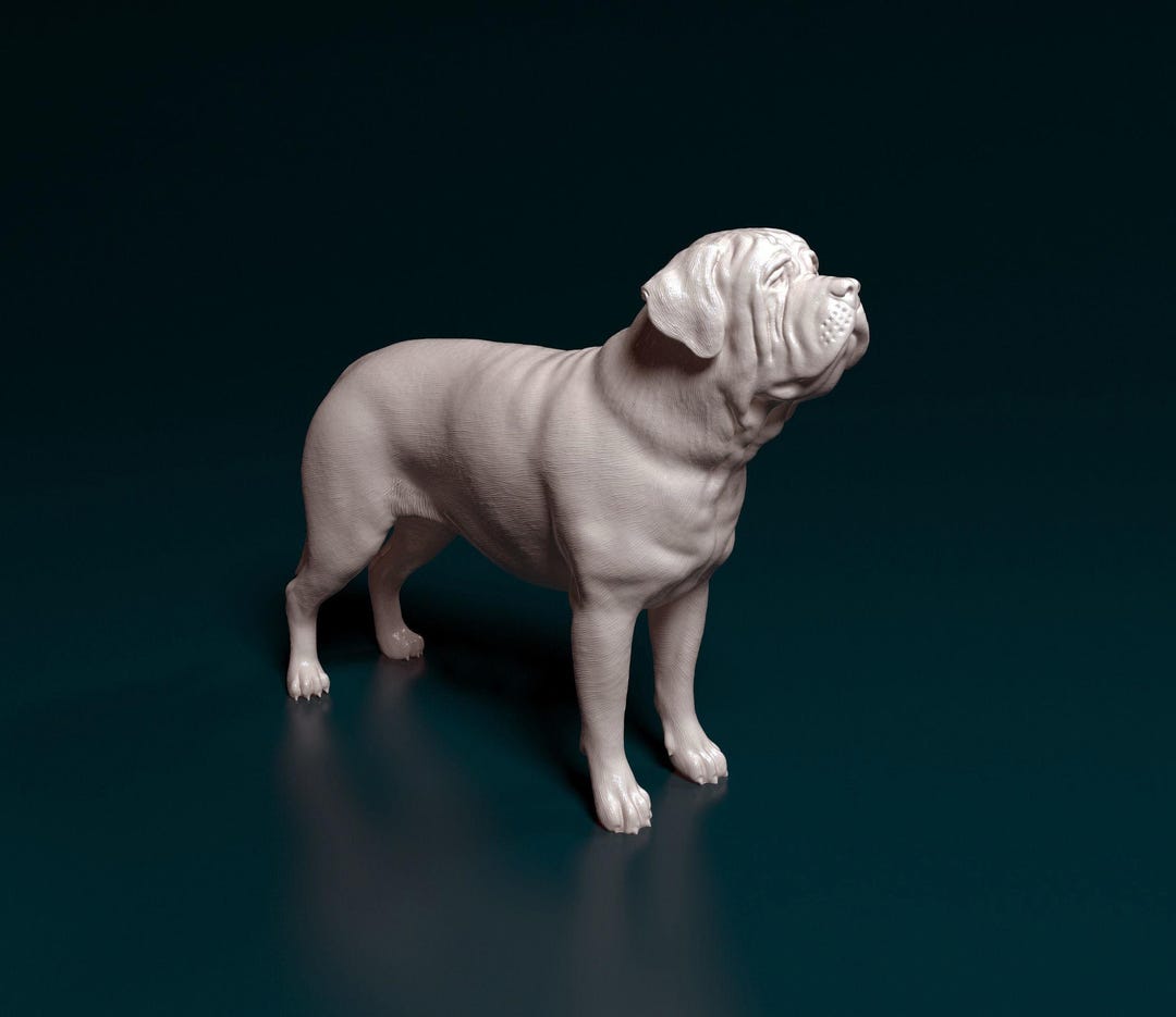 3D Printed English Mastiff Dog Statue, Miniature Dog Statue, Dog Home ...