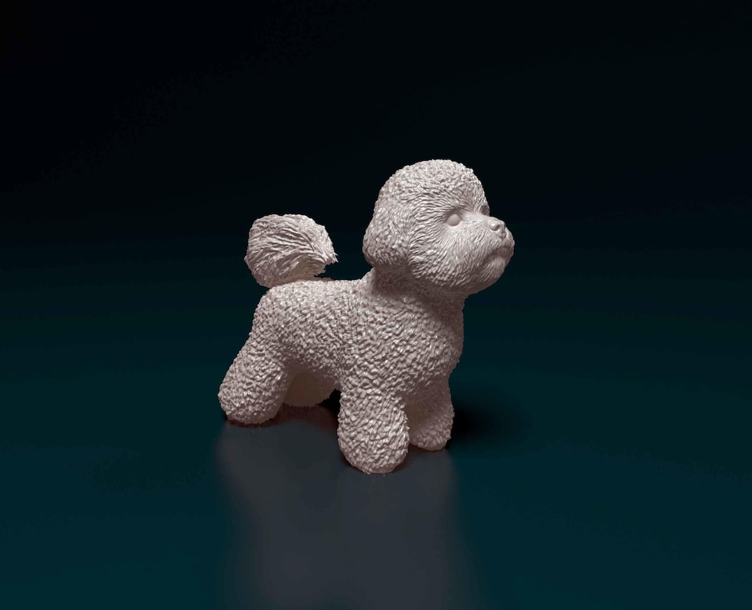L Bichon Frise Dog Figurine, Miniature Statue, Home Decoration ...