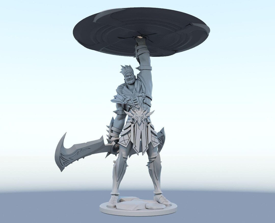 3D Printed Draven League of Legends Dog Statue, Miniature Dog Statue ...