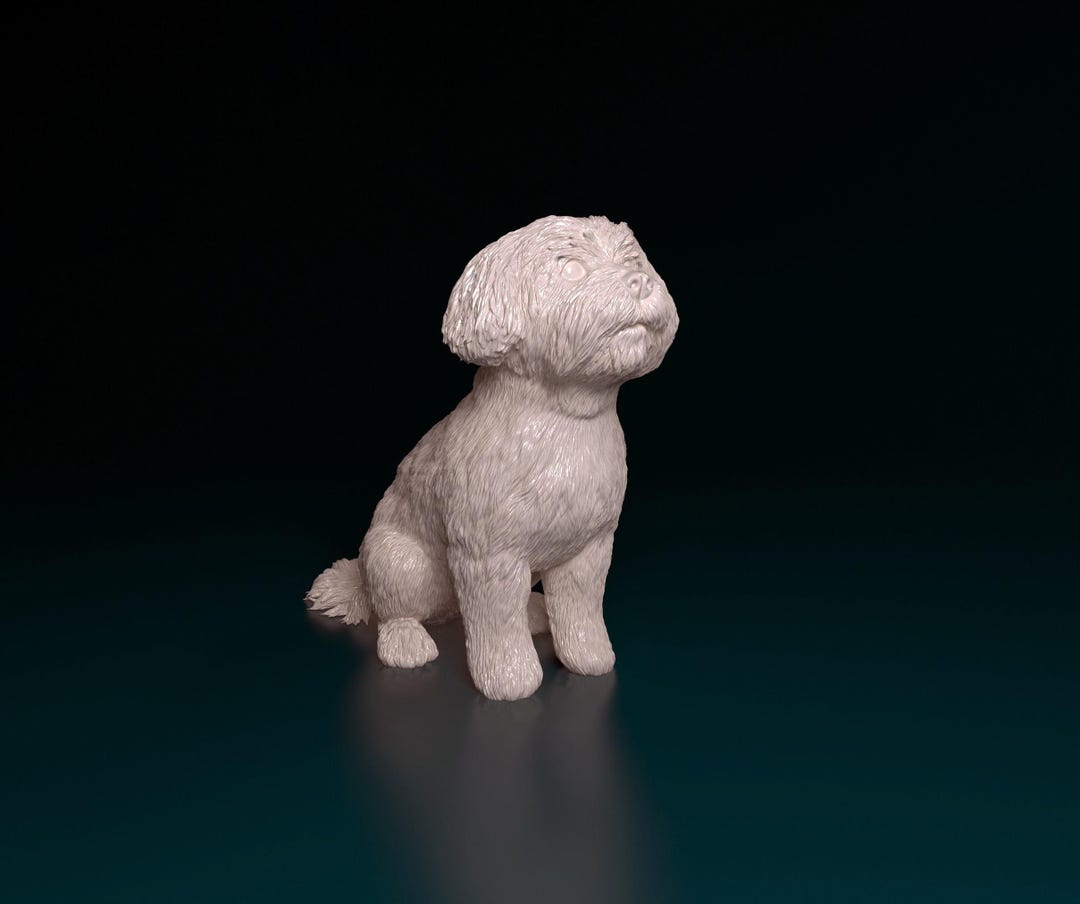 3D Printed Maltese Dog Figurine, Miniature Figurine, Home Decoration ...