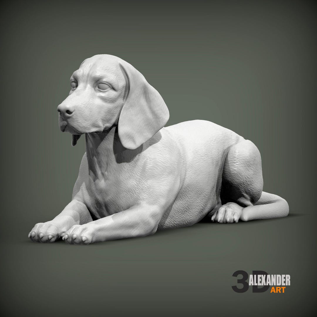 3D Printed Beagle Dog Statue, Miniature Dog Statue, Dog Home Decoration ...