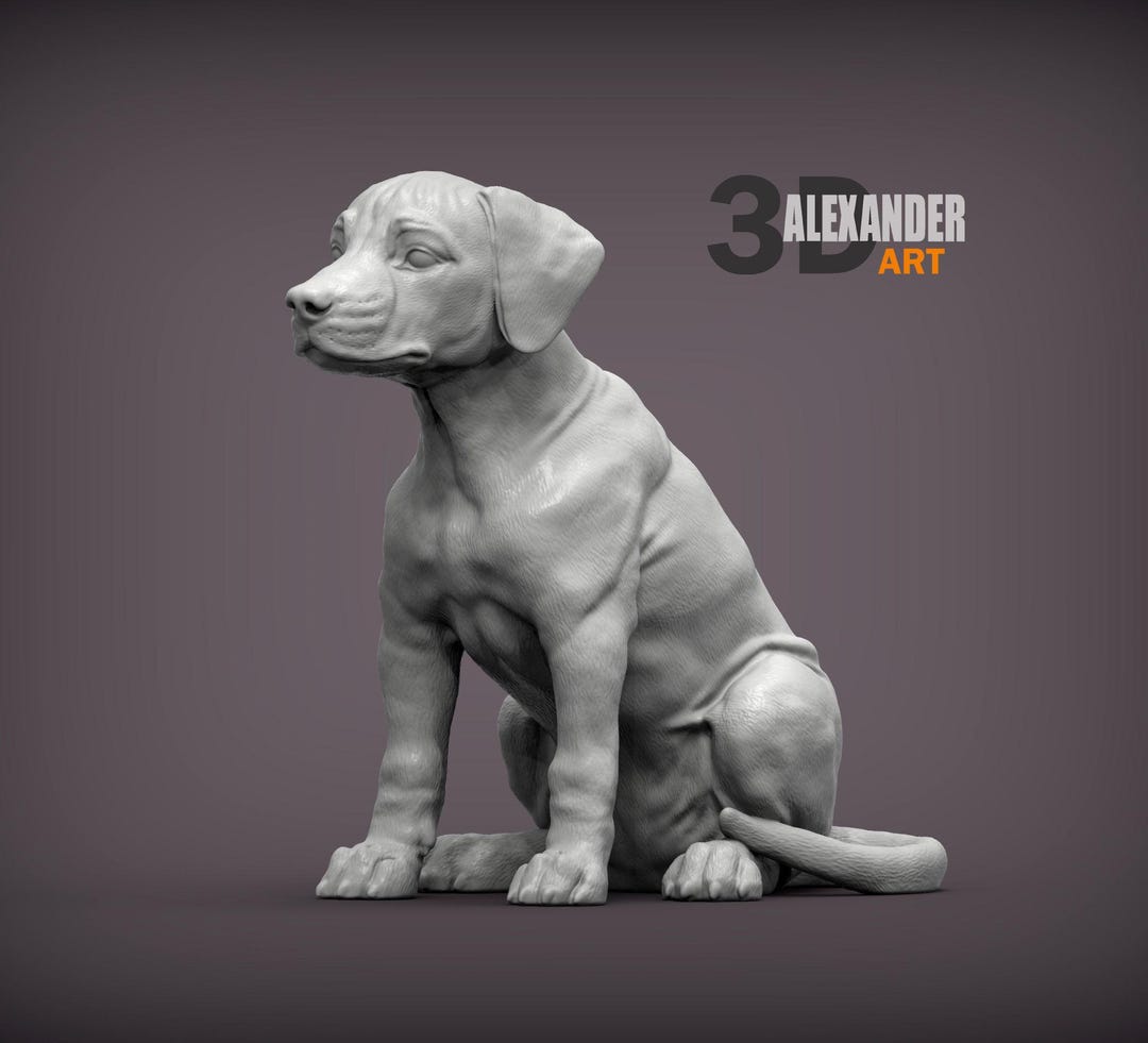 L Puppy Rhodesian Ridgeback Puppy Dog Statue, Miniature Dog Statue, Dog ...