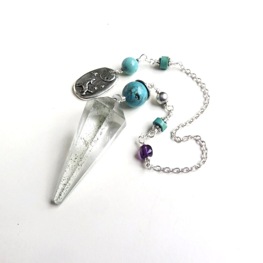 Quartz Pendulum, Turquoise & Native American Sterling Beads - Etsy