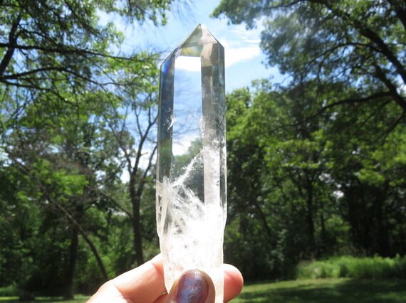 0.81LB Natural smoky quartz Tower Quartz Crystal Wand Tower Point ...