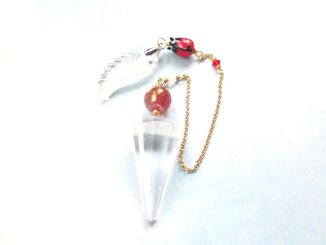 Quartz Pendulum ~ Transformation ~ Ladybug Bead, Angel Wing - Etsy