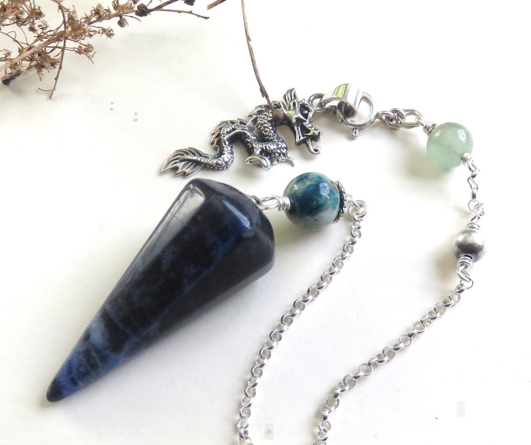 Sodalite Pendulum, Carved in Brazil, Hackmanite Bead, Vintage Native ...