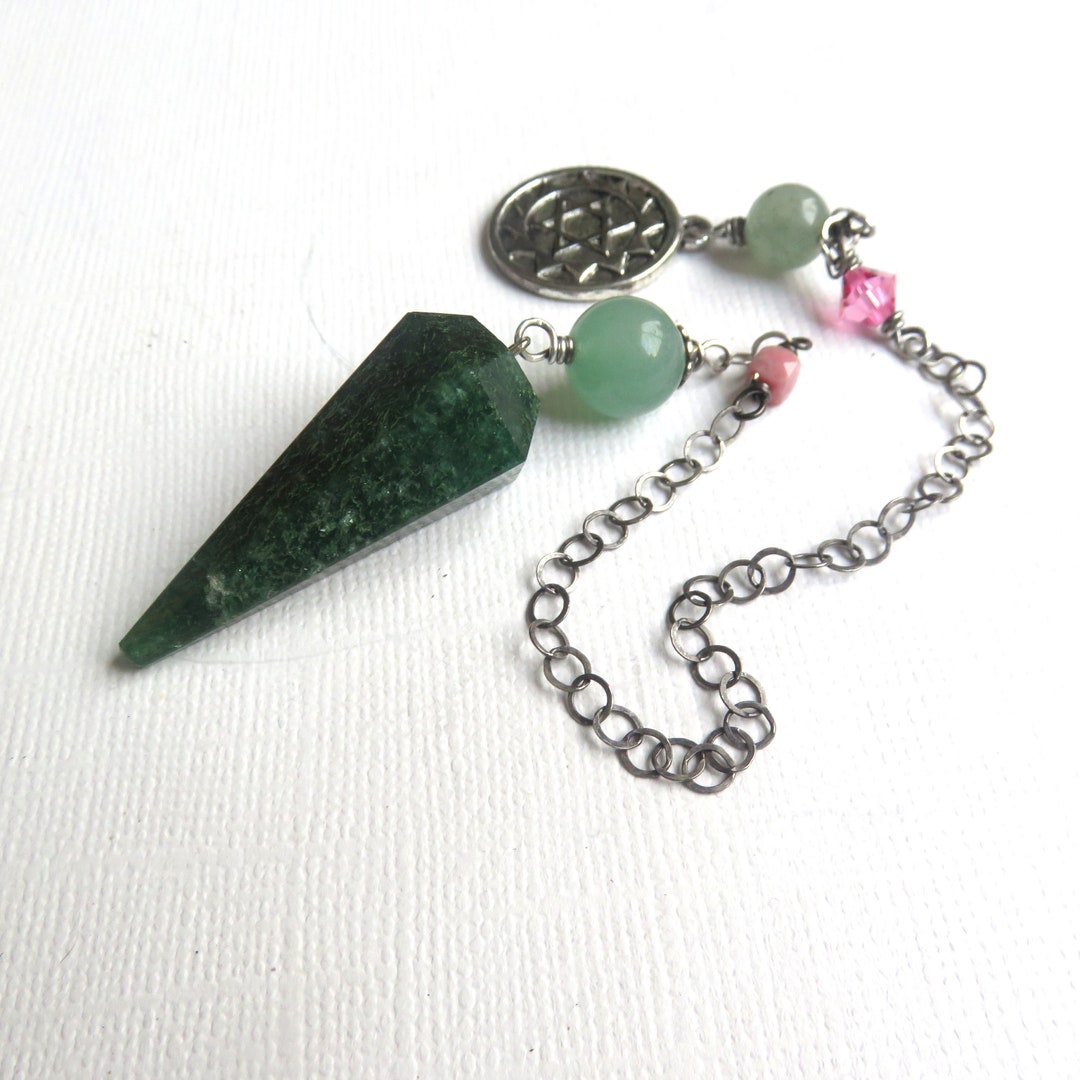 Aventurine Pendulum, Heart Chakra Pendulum, Rhodochrosite, Jade ...