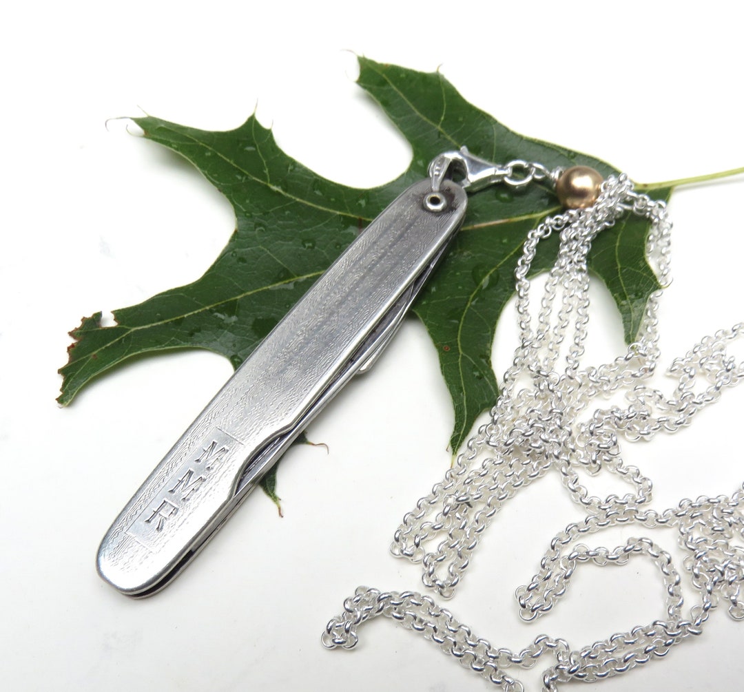 Deco Sterling Knife, Pocket Knife Necklace, Sterling Pocket Knife ...