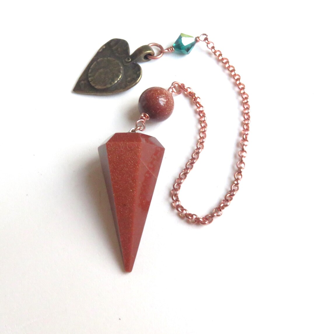 Goldstone Pendulum, Solid Copper Chain, Divination, Dowsing, Gemstone Pendulums - Etsy