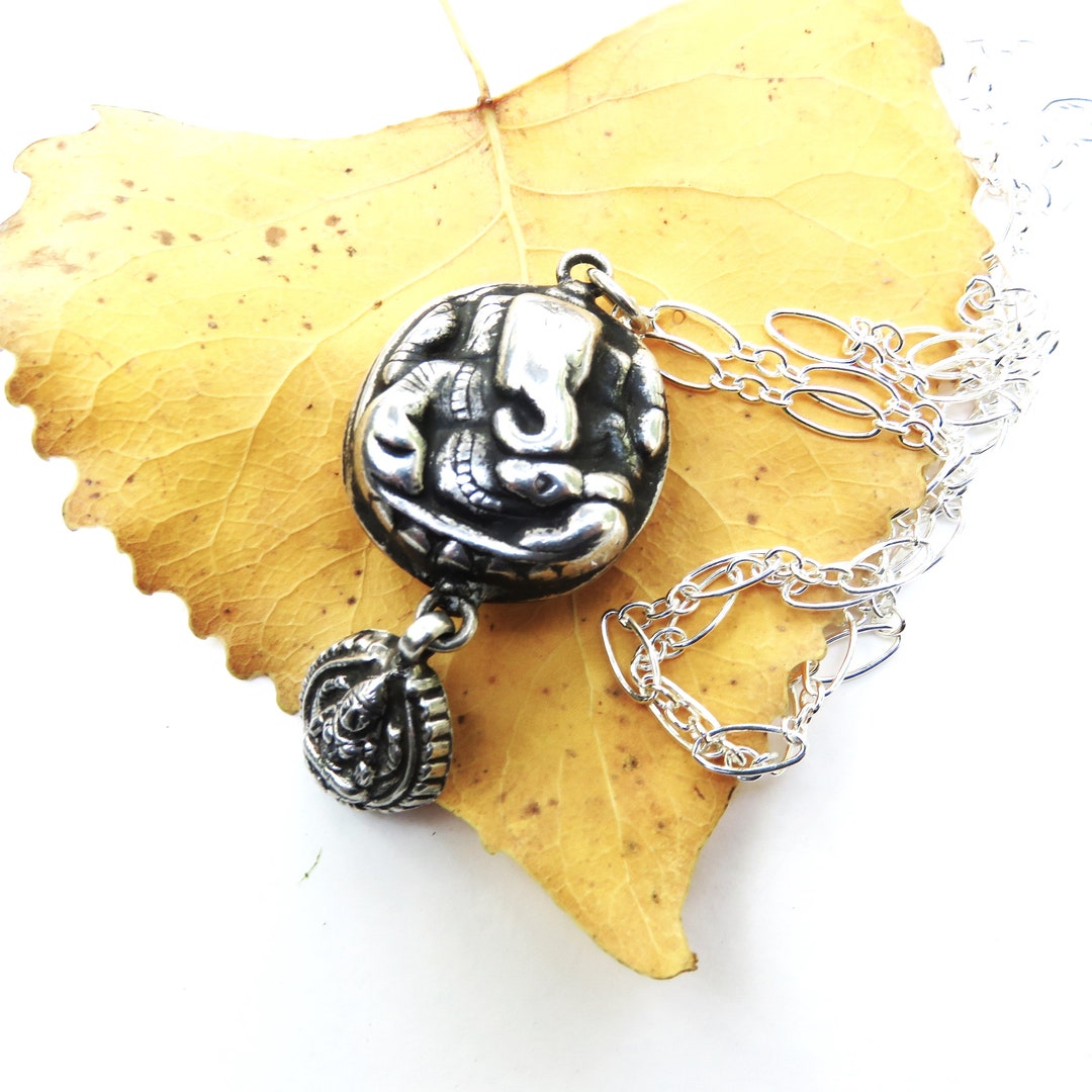 Vintage Sterling Ganesh Pendant, Sterling Chain - Etsy