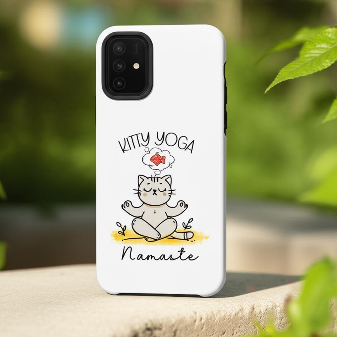 Cute Kitty Yoga Phone Case, Namaste Cat Cover, Pet Lover Gift - Etsy