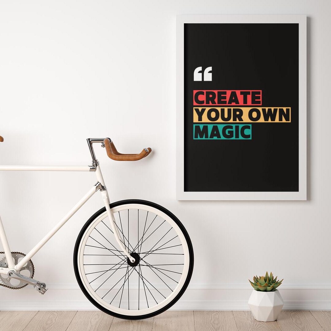 Motivational Poster: Create Your Own Magic, Modern Minimalist Decor - Etsy