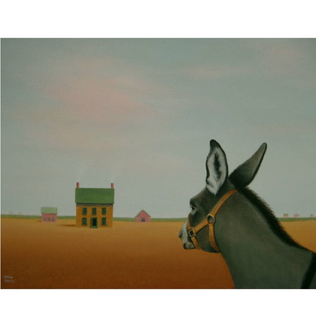 DONKEY Art Farm Animal Print, Folk Art, Horse Art Print 8 X 10 Print ...