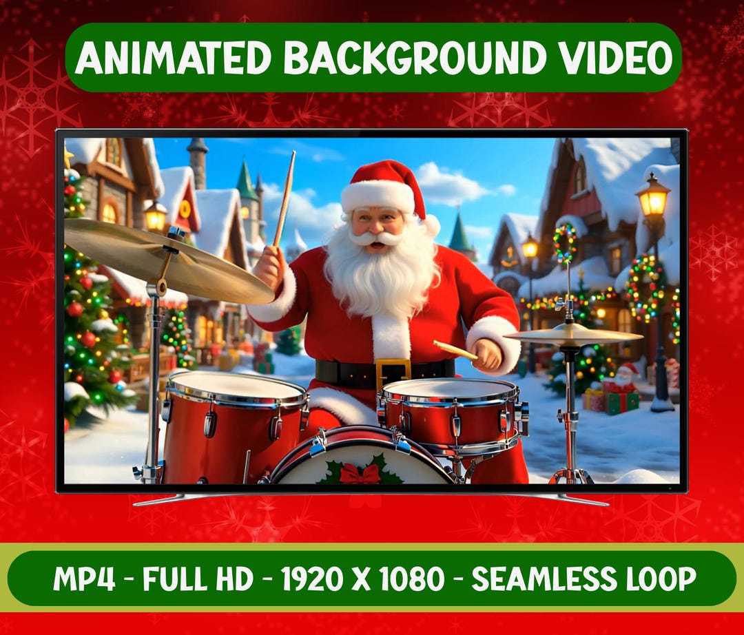 ANIMATED BACKGROUND | Cozy Christmas Village | Santa Claus Looped ...