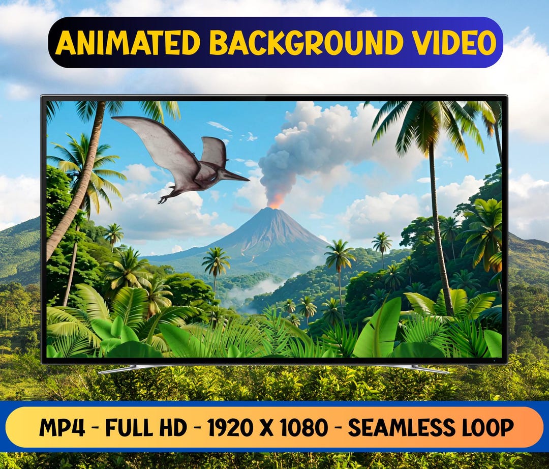 Animated Background Video - Dinosaur Seamless Loop - Flying Pteranodon ...